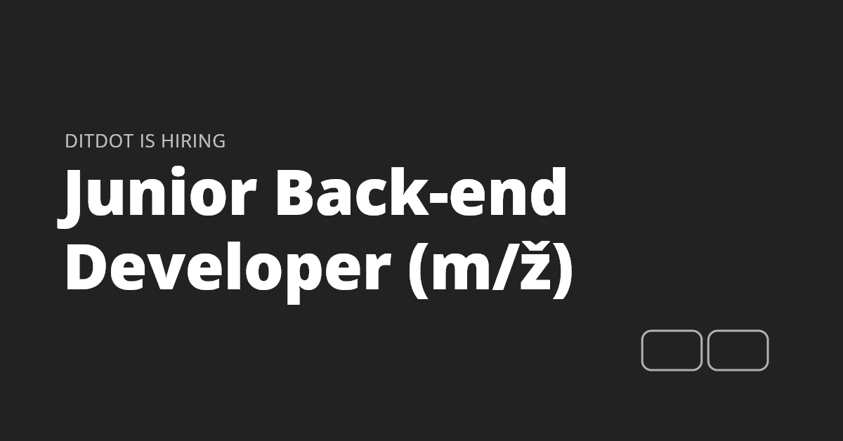 Junior Back-end Developer - Posao - DITDOT